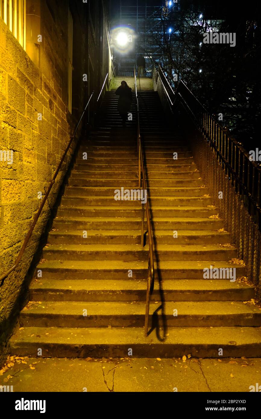 Edinburgh steps night hi-res stock photography and images - Alamy