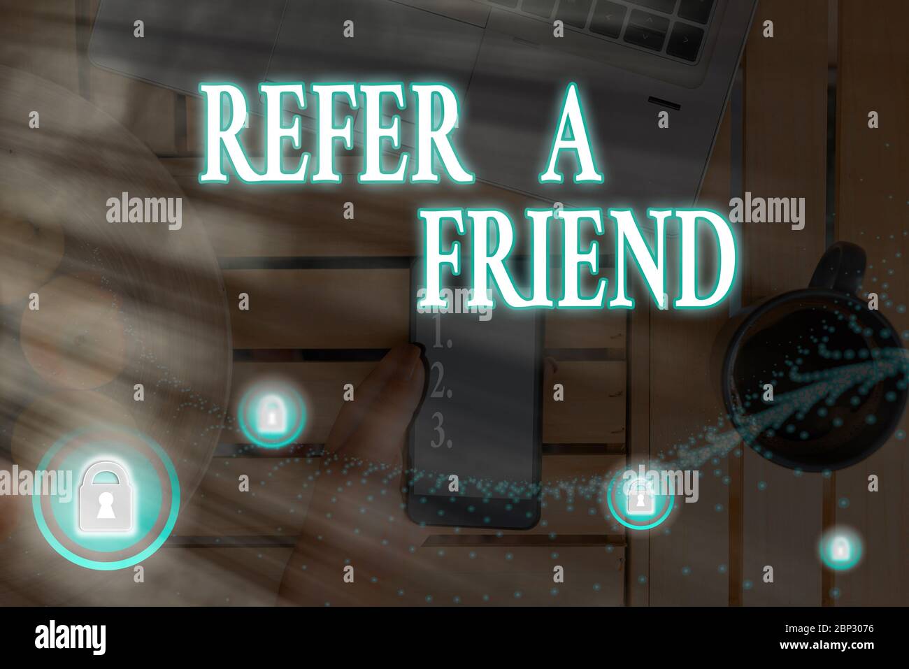 Handwriting text Refer A Friend. Conceptual photo direct someone to ...