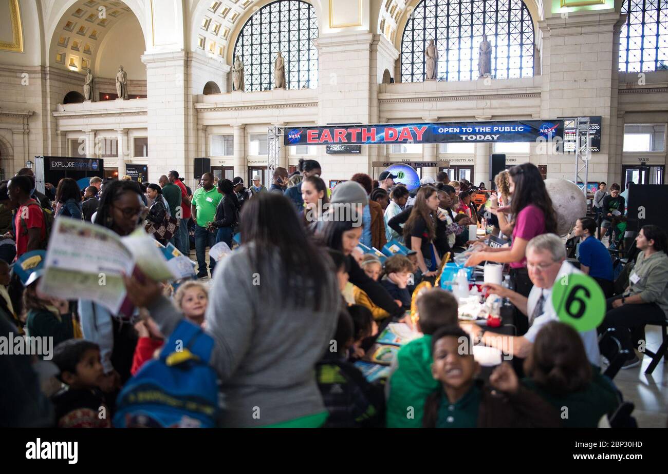 NASA Earth Day 2019 Visitors explore NASA's exhibits at the Earth Day ...