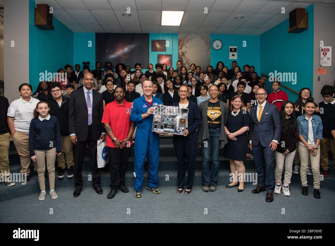NASA astronaut Ricky Arnold poses for a photo at the Challenger Center ...