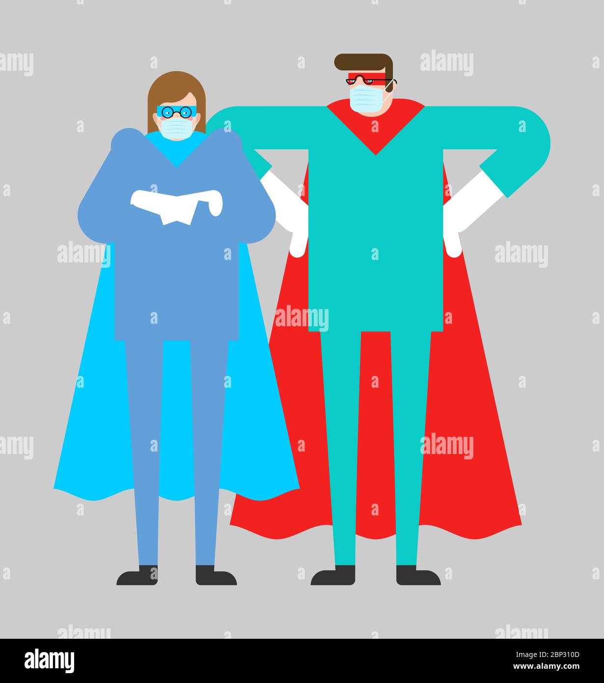Doctor superhero. Doc is a real super hero. Medical worker in mask and ...
