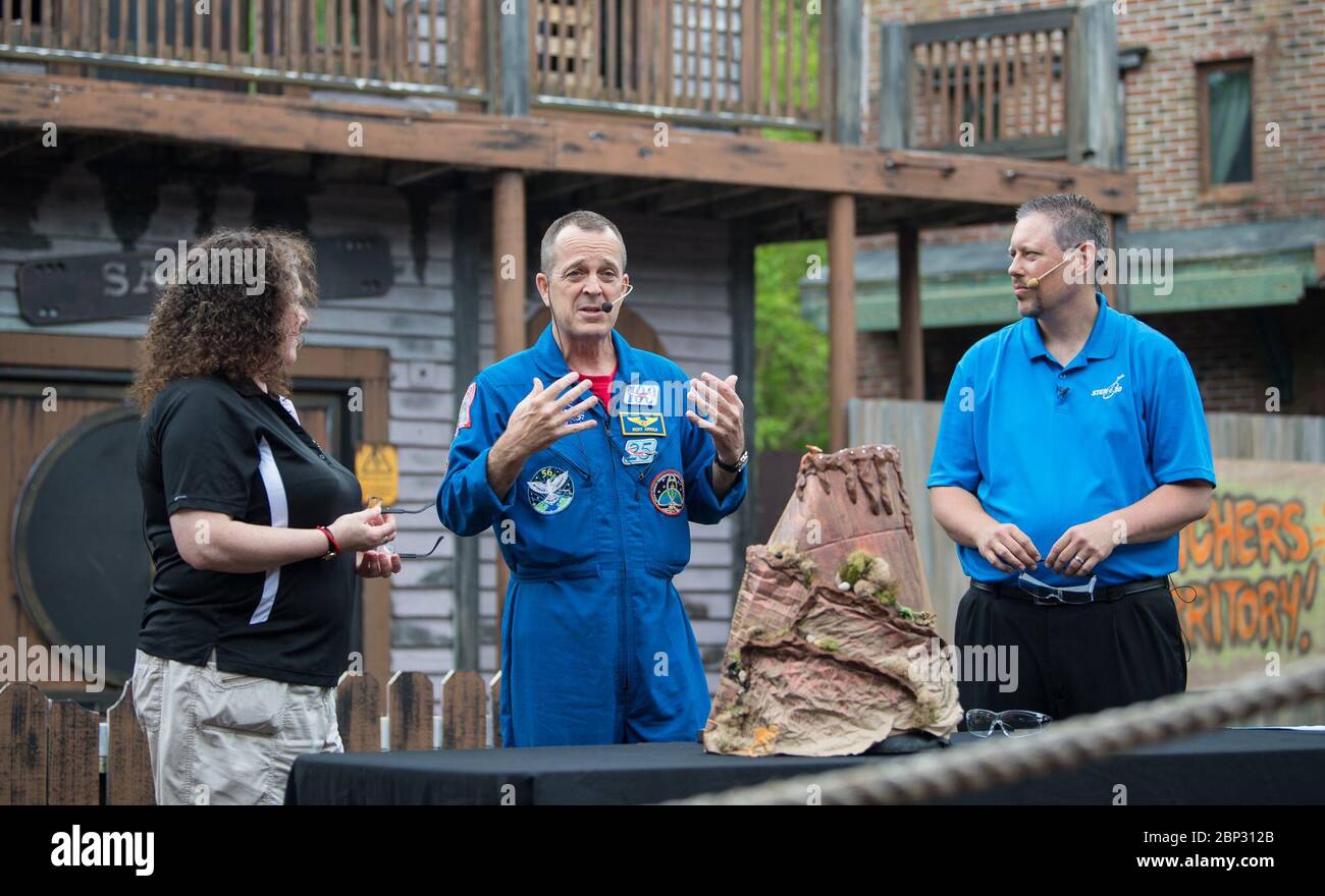 On May 3, 2019, NASA astronaut Ricky Arnold spoke at Six Flags America ...