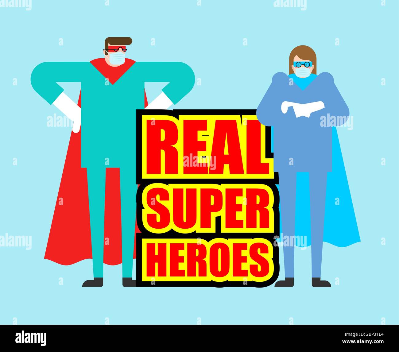 Doctor superhero. Doc is a real super hero. Medical worker in mask and ...