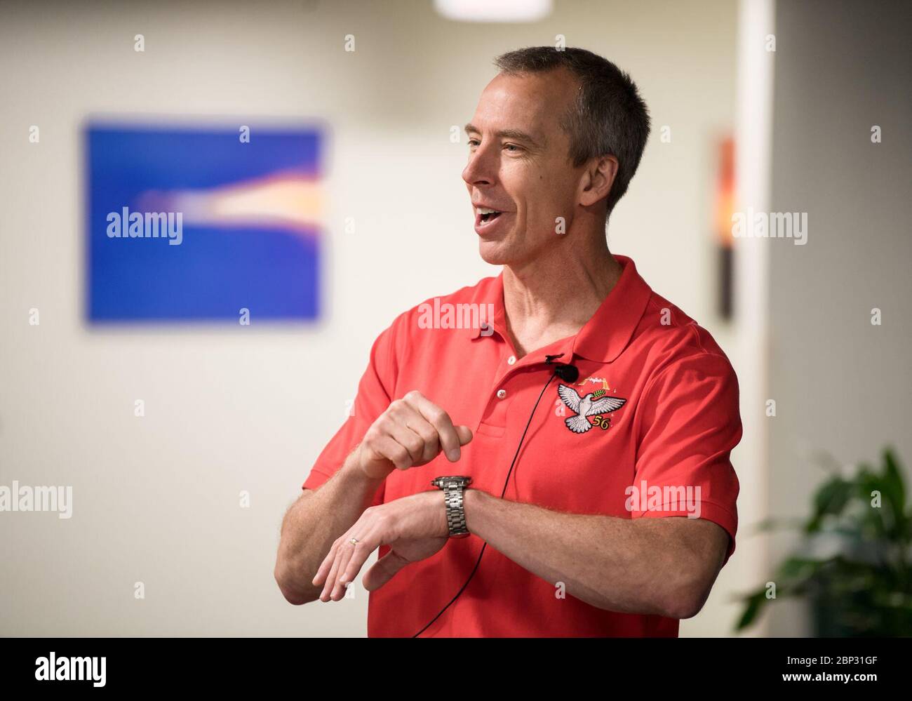 NASA astronaut Drew Feustel speaks at NASA Headquarters on May 9, 2019 ...