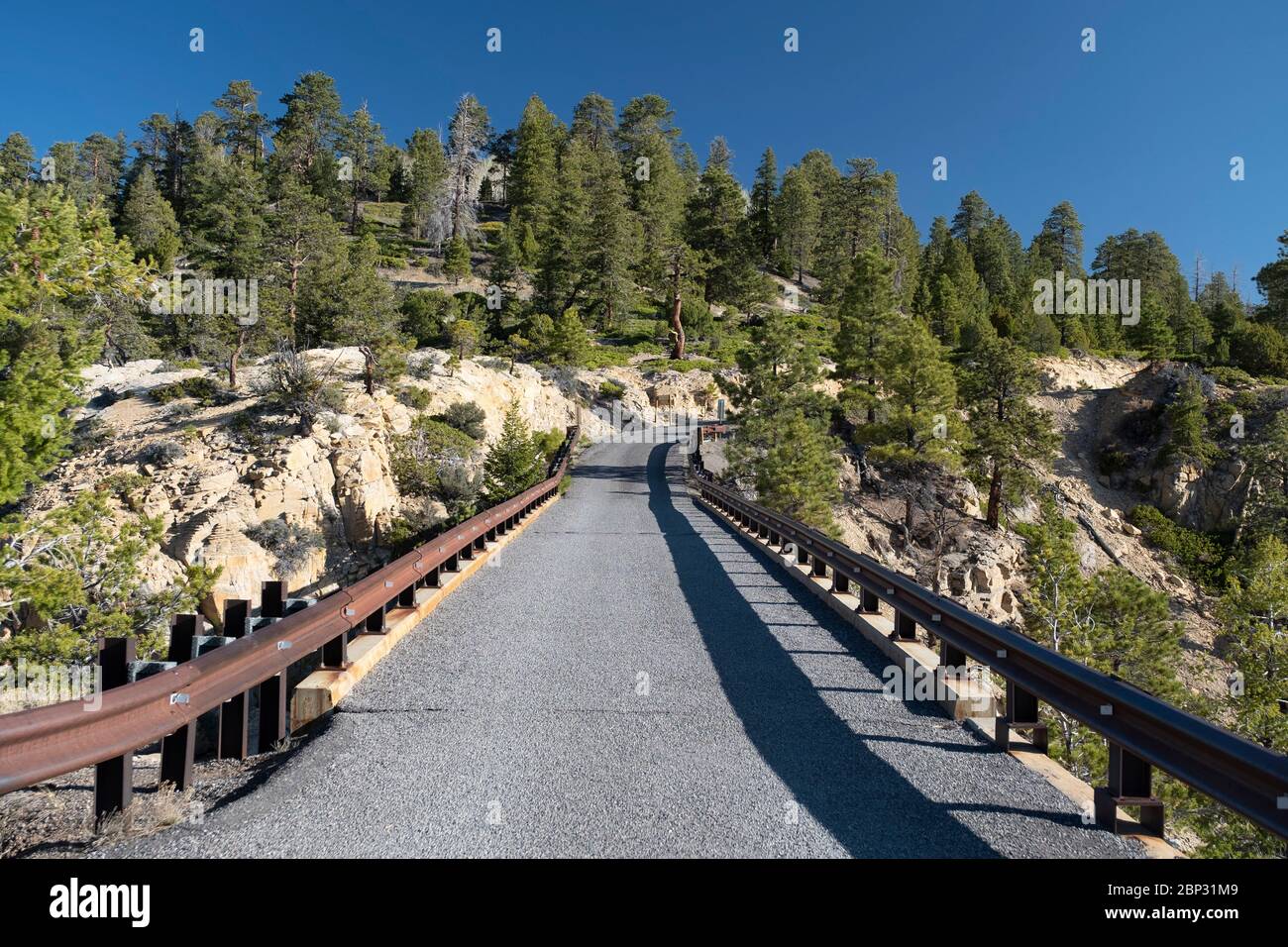 views of the Hell's Backbone highway bridge high in the mountains ...