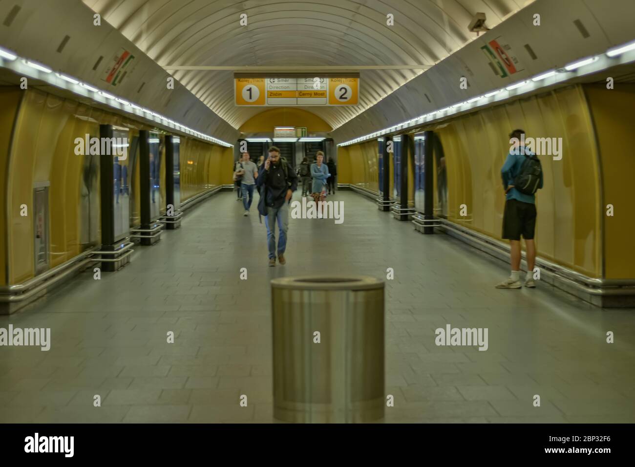 yelow train station, prague, czech republic Stock Photo - Alamy