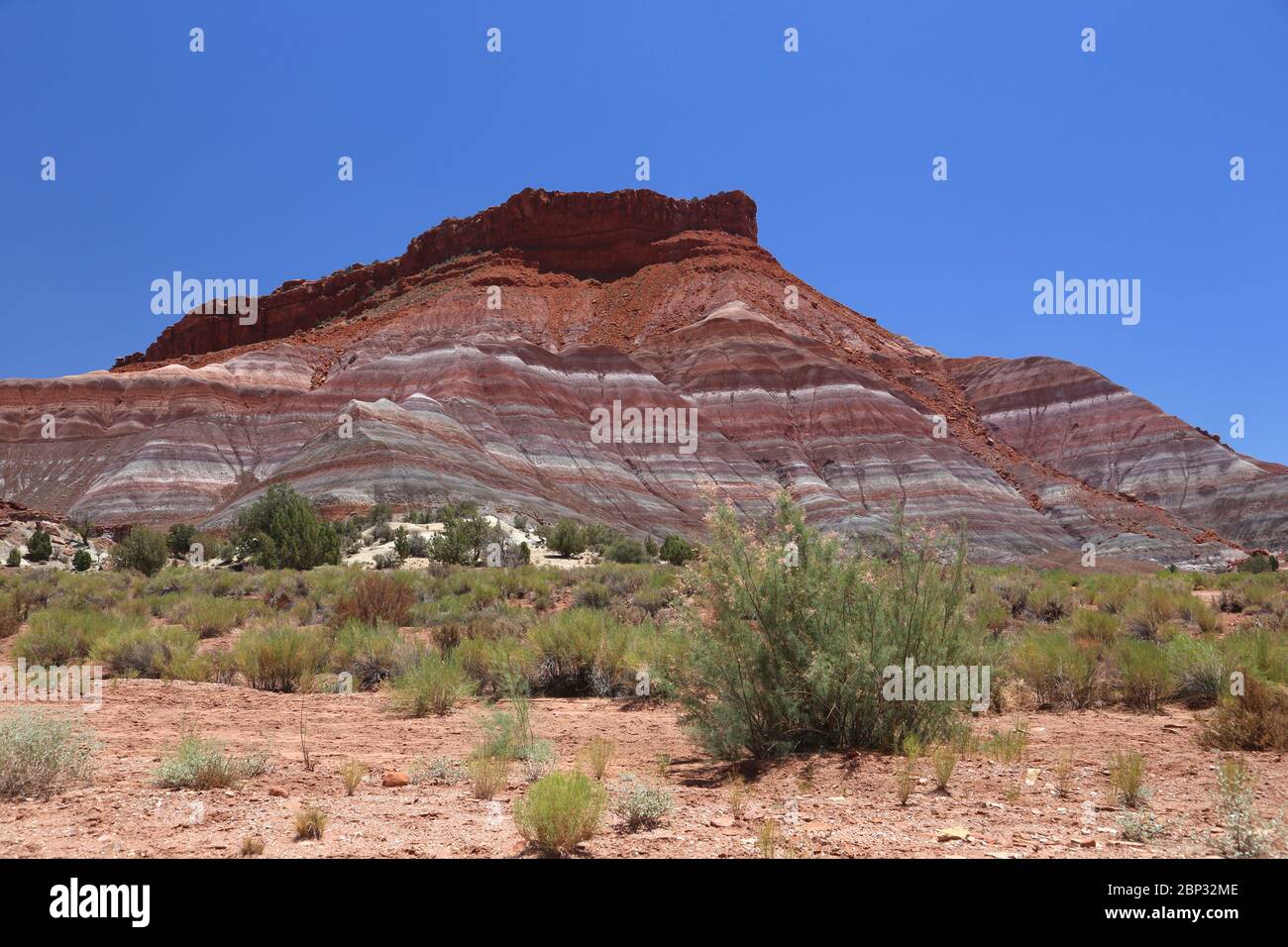 Colorful red colors of the badlands landscape at Paria River Canyon ...
