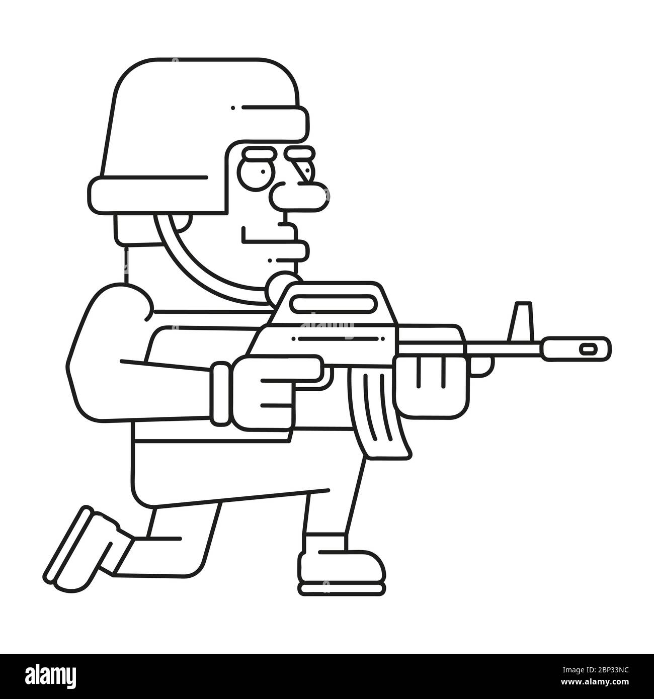 Army Man With Gun Coloring Pages