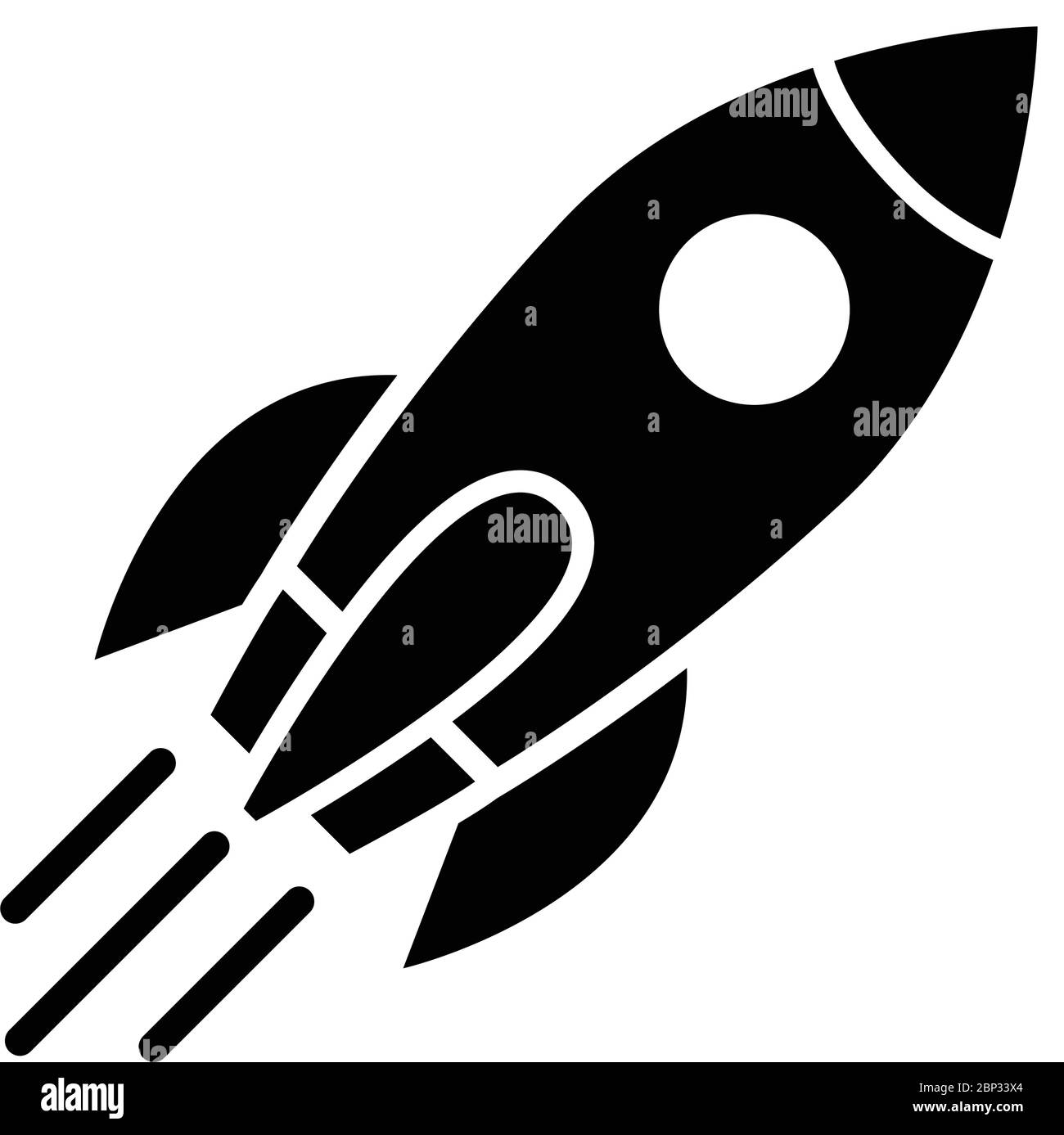 Rocket ship icon with fire flat isolated on white vector Stock Vector ...