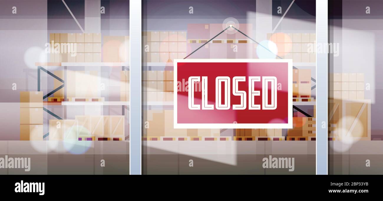Factory closed sign board Stock Vector Images - Alamy