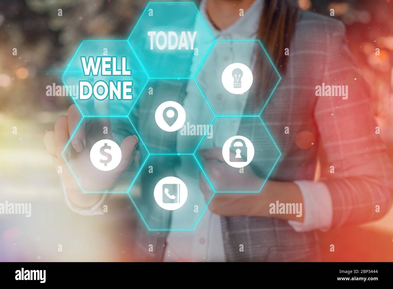 Text sign showing Well Done. Business photo text used praising an ...