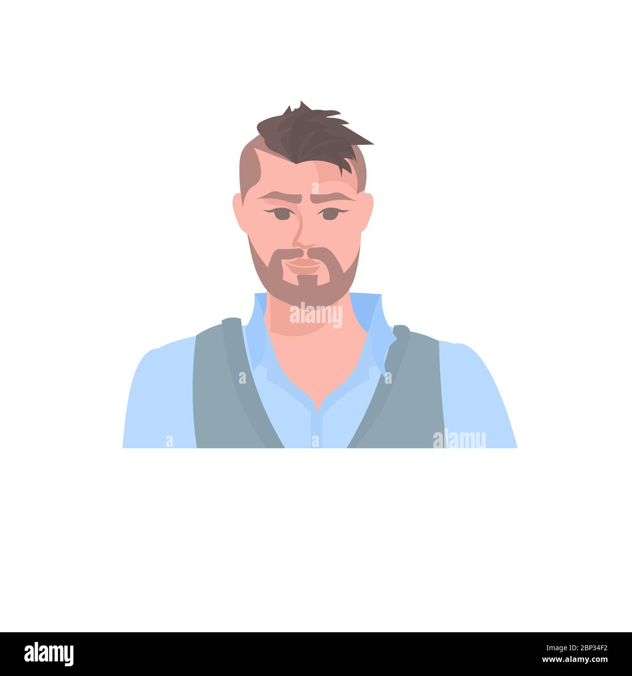 young man face avartar male cartoon character portrait vector ...