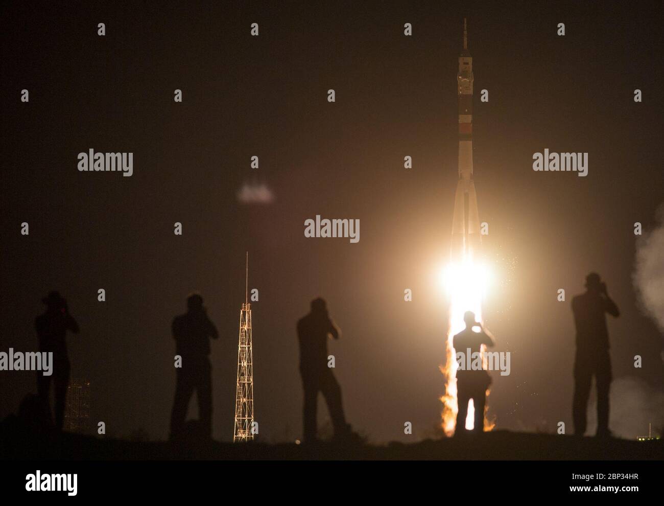 The Soyuz MS-13 rocket launches from Baikonur Cosmodrome in Kazakhstan ...