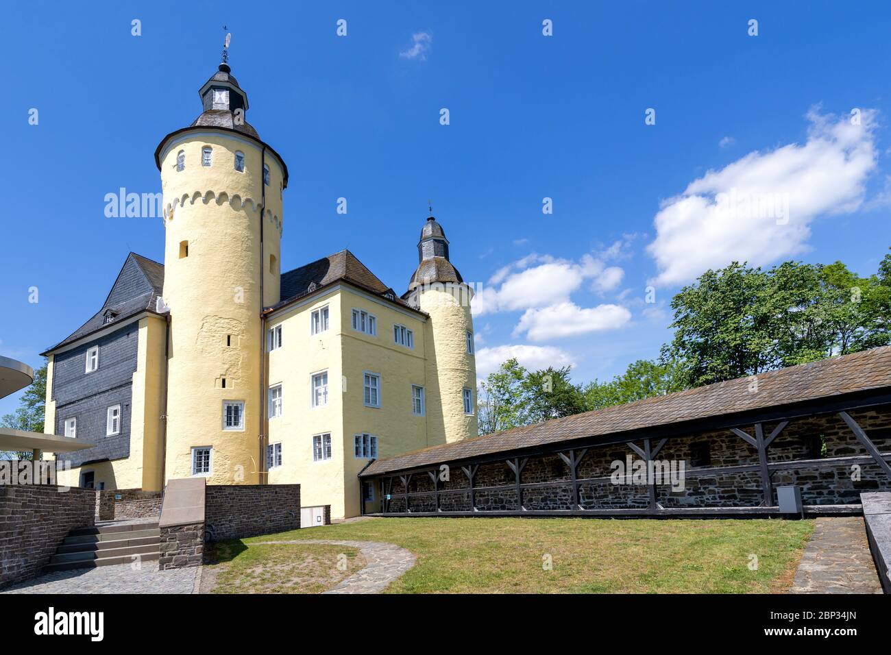 Homburg Castle, an old hill castle in Nümbrecht, Oberbergischer Kreis ...