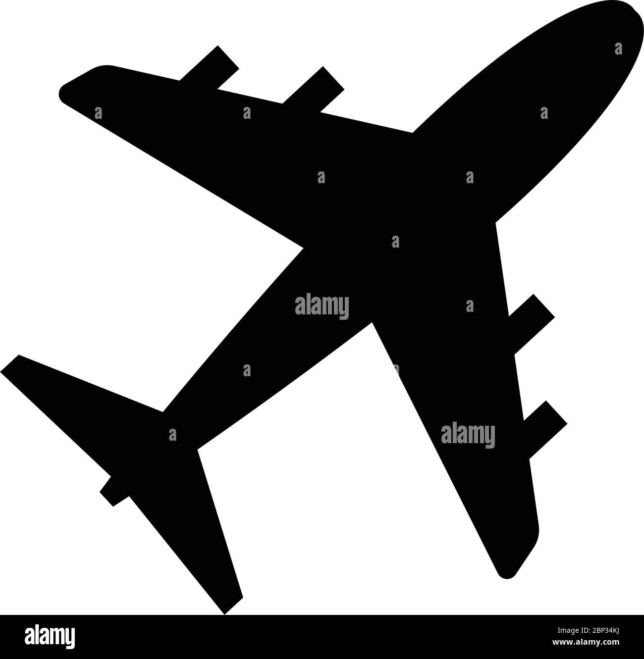 Vector airplane icon isolated on white flat Stock Vector Image & Art ...