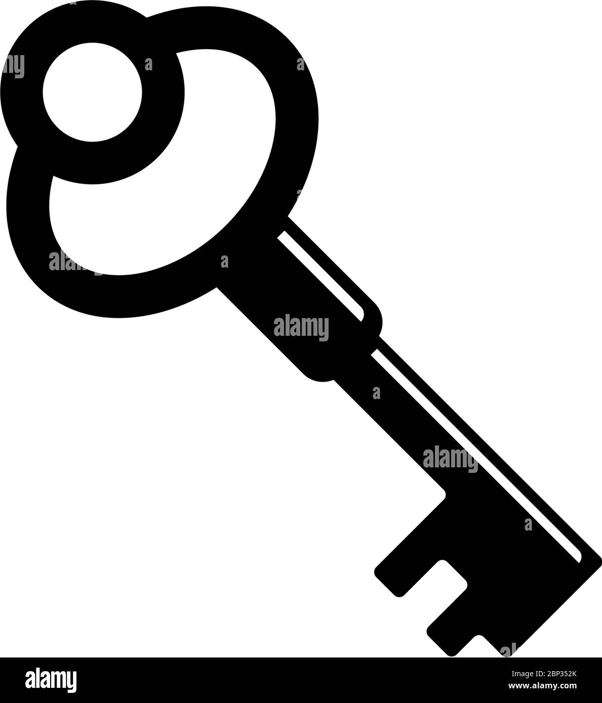Medieval Antique Old Key, Unlock Tool. Flat Vector Icon illustration ...