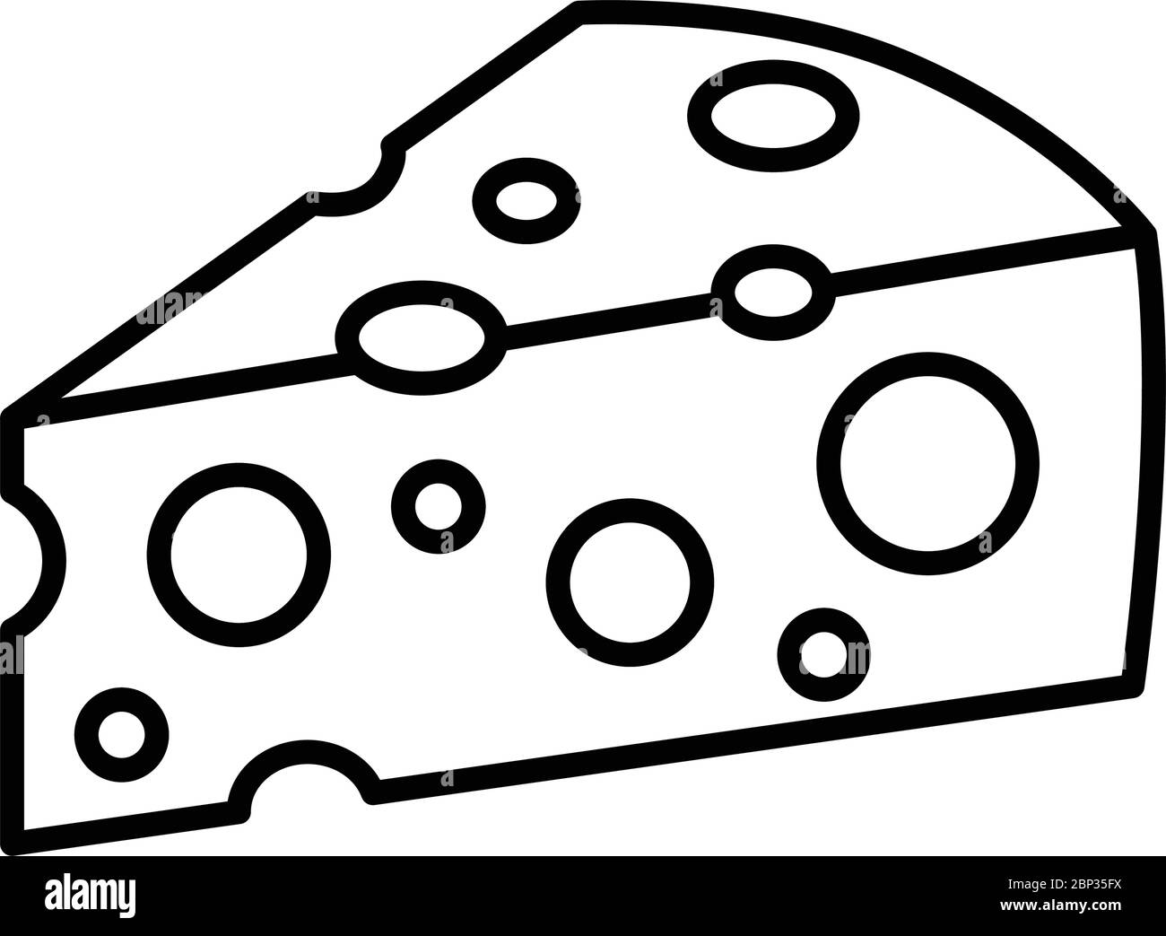 Cheese outline icon vector isolated on white illustration Stock Vector ...