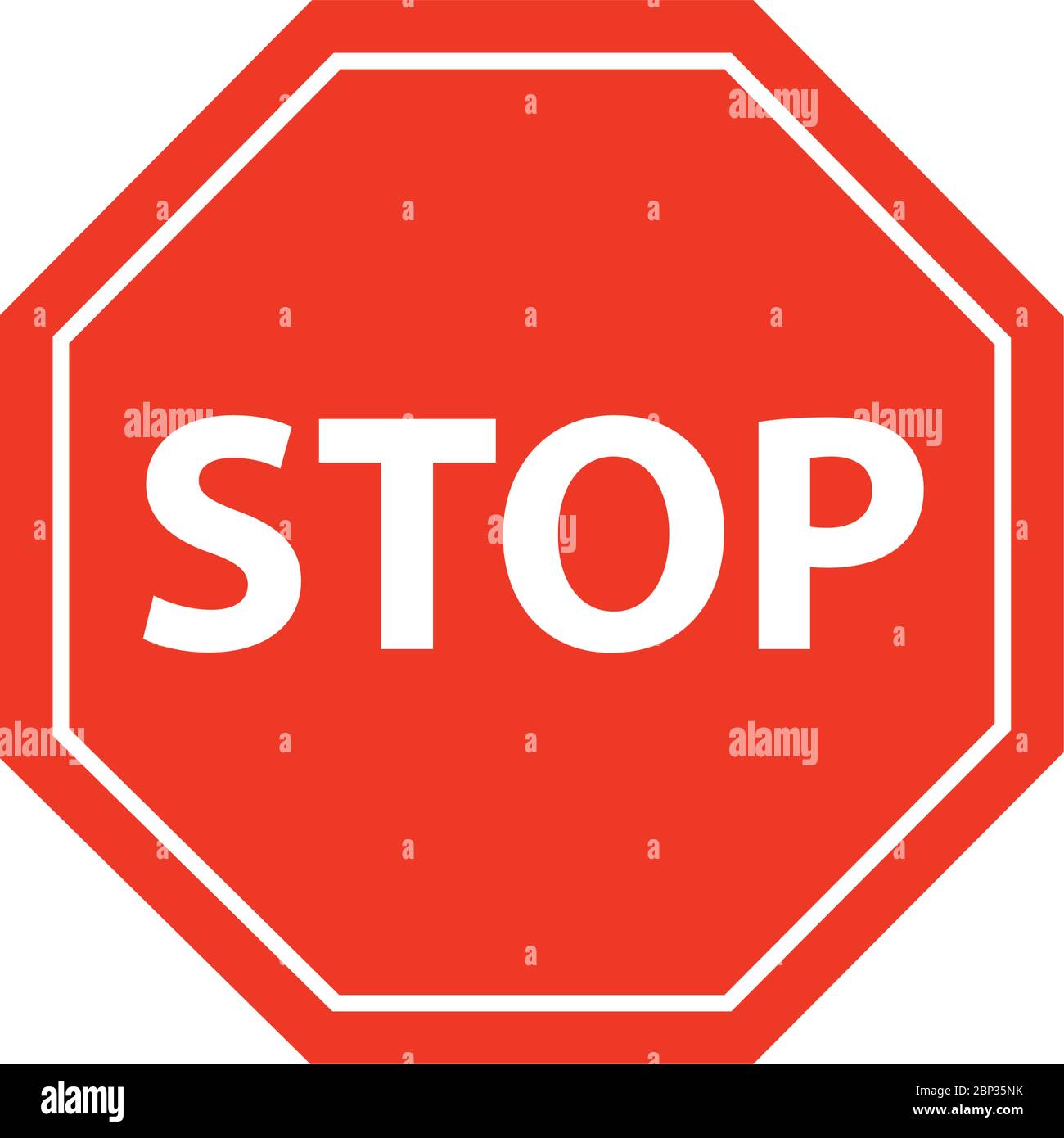 Vector illustration of Stop sign isolated on pure white Stock Vector ...