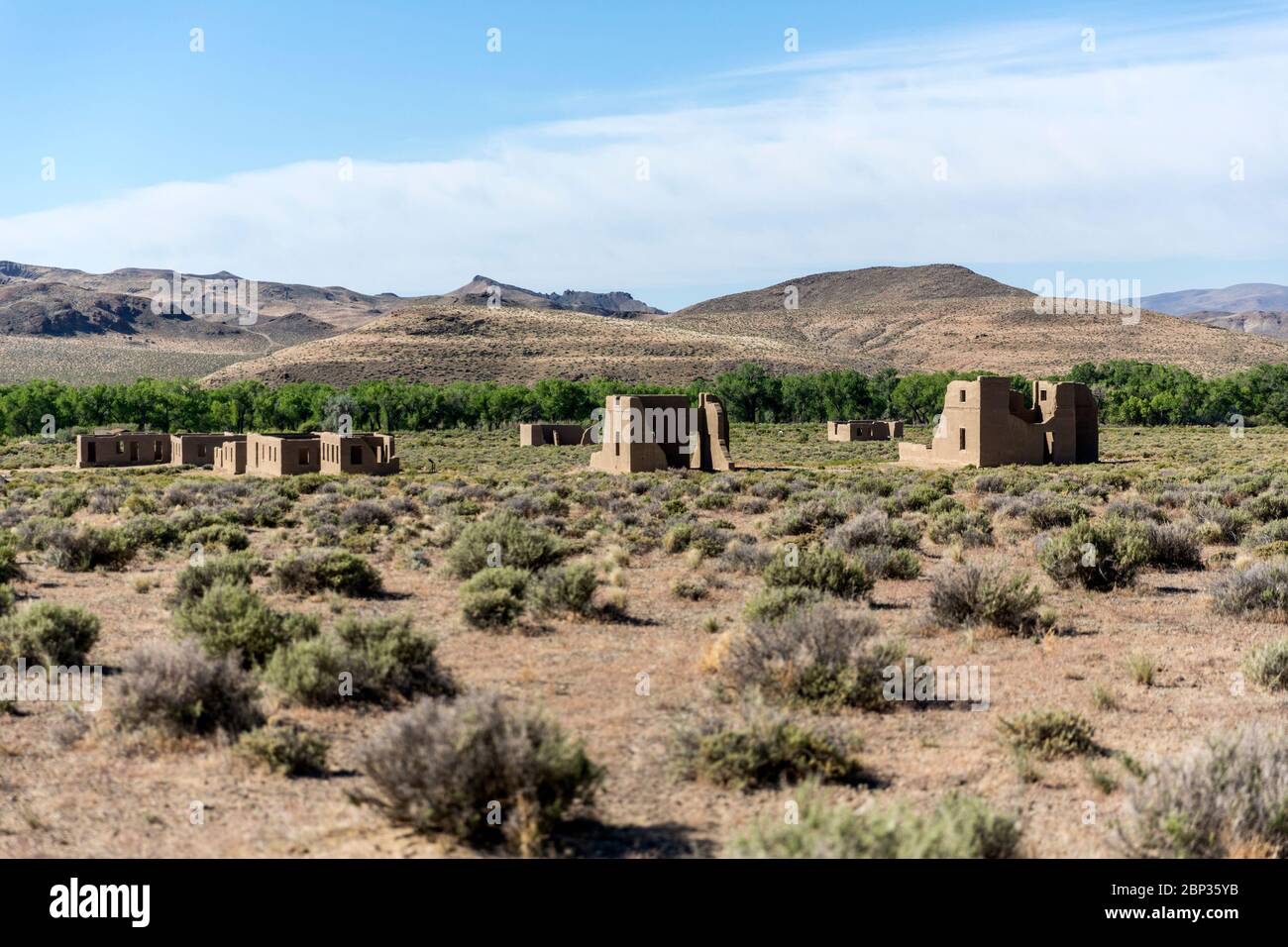 Old army buildings at Fort Churchill state park pony express post ...
