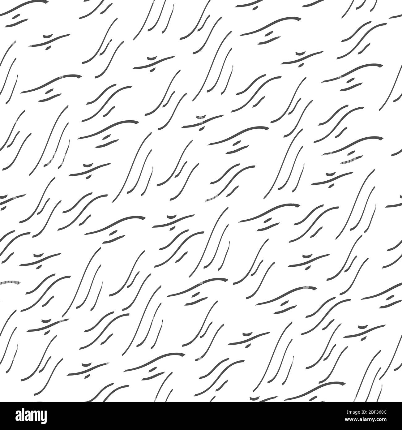 seamless pattern. dark gray curved lines chaotically on a white ...