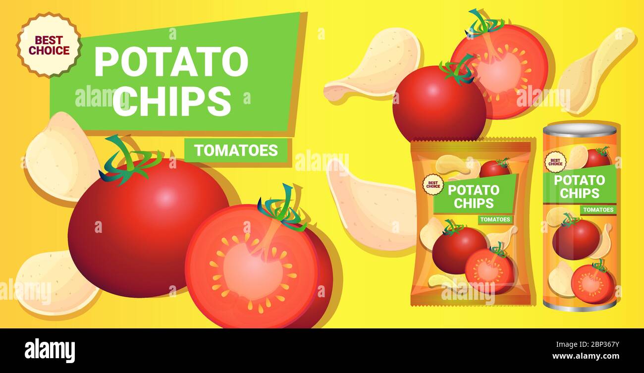 potato chips with tomatoes flavor advertising composition of crisps ...