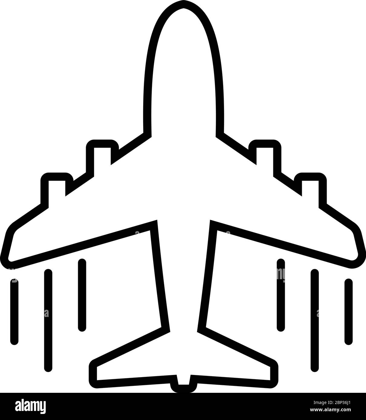 Aircraft outline icon vector isolated on white Stock Vector Image & Art ...