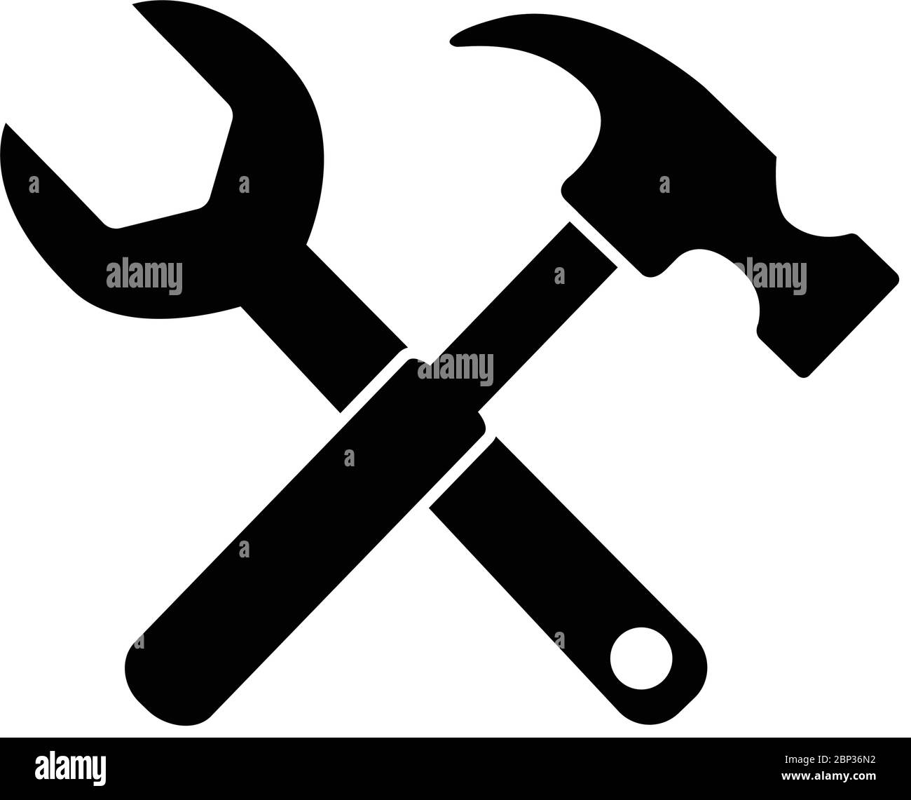 wrench key hammer icon tool to work vector isolated Stock Vector Image ...