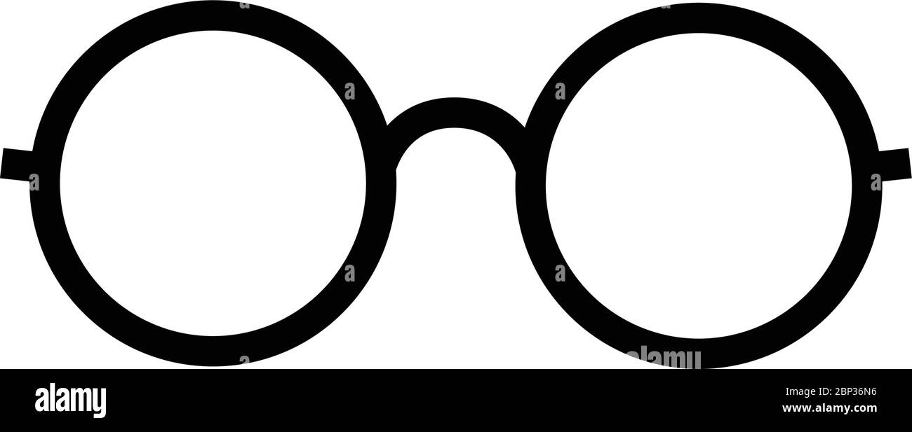 Round glasses on white Stock Vector Images - Alamy