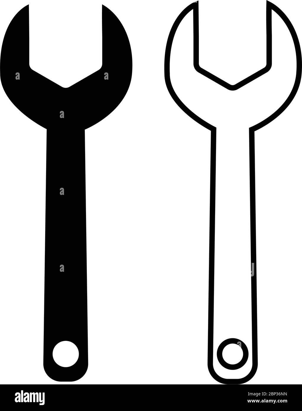 wrench key icon tool to work vector isolated on white Stock Vector ...