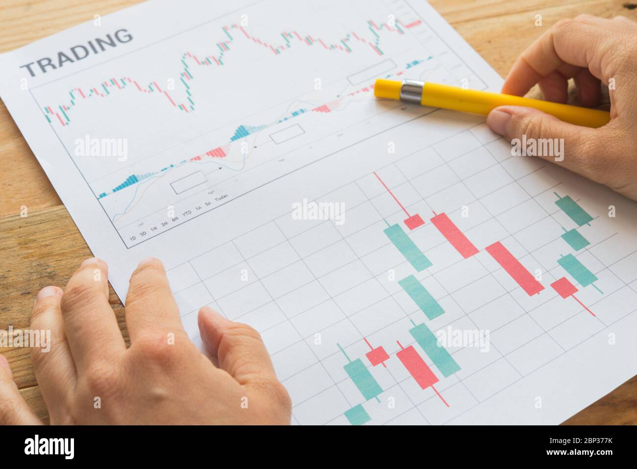 Trade Graph Chart Concept top view Stock Photo - Alamy