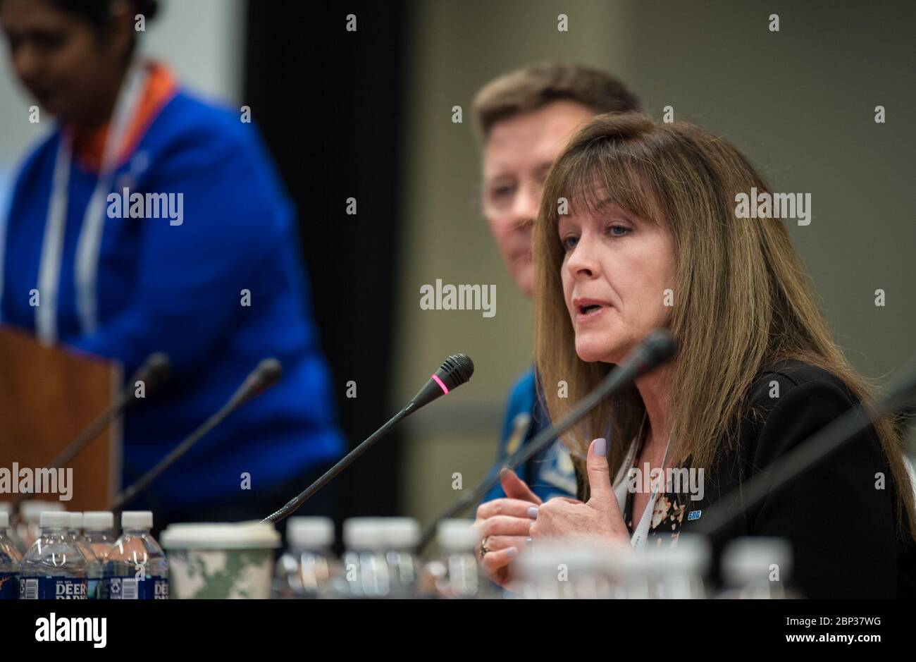 On October 23, 2019, former NASA astronaut Janet Kavandi spoke at a ...