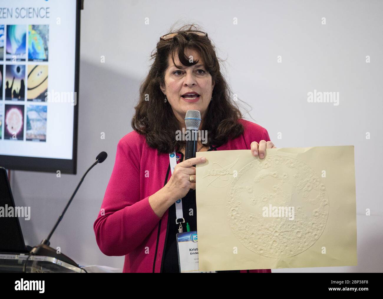 On October 25, 2019, NASA's Kristen Erickson presented a braille image ...