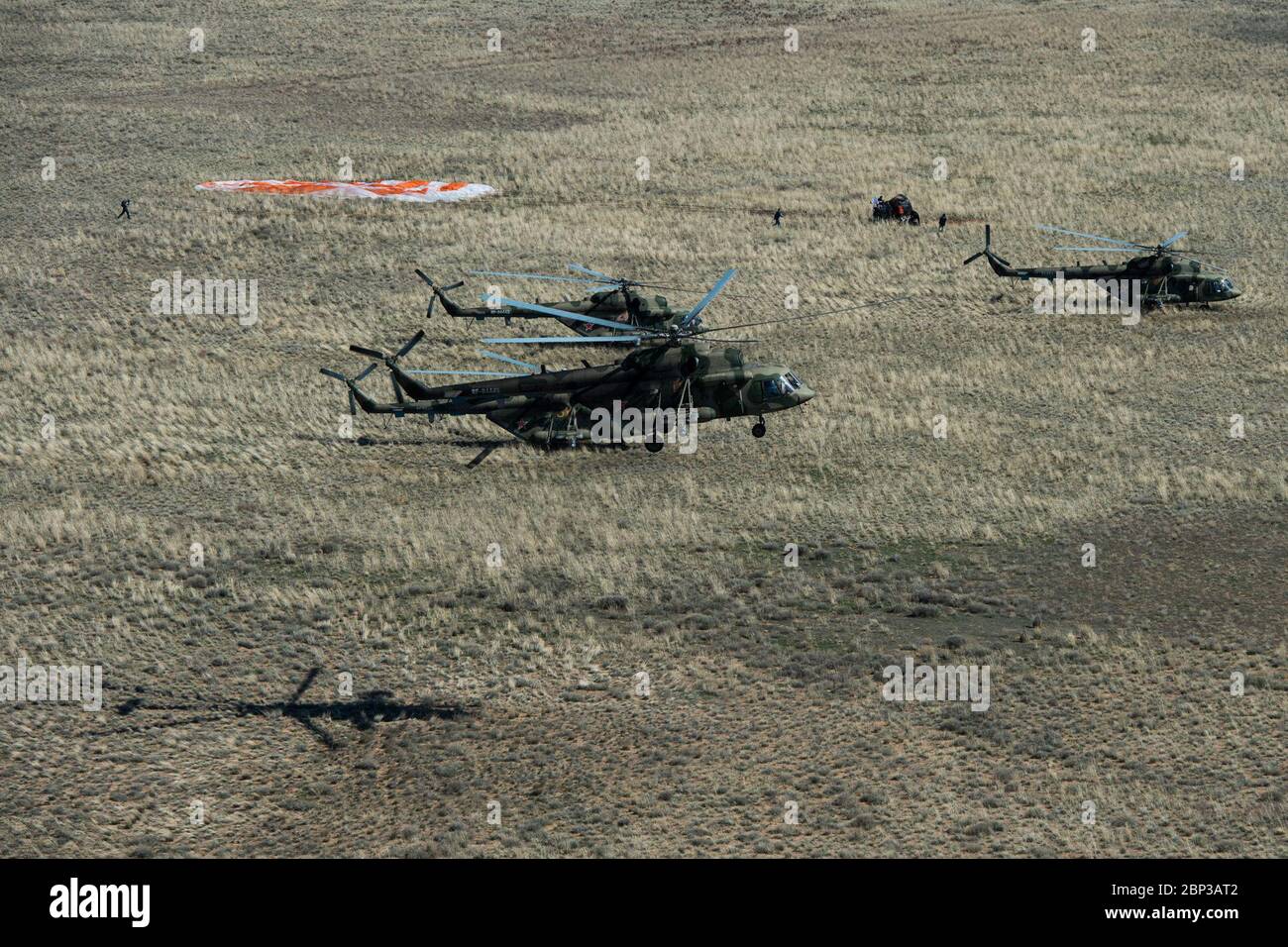 On April 17, 2020, Russian Search and Rescue teams arrived at the Soyuz ...