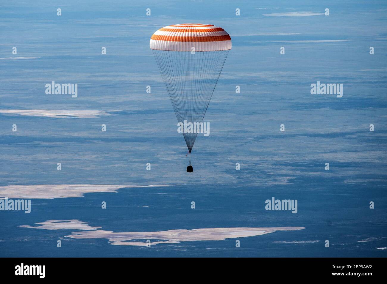 The Soyuz MS-15 spacecraft lands near Zhezkazgan, Kazakhstan on April ...