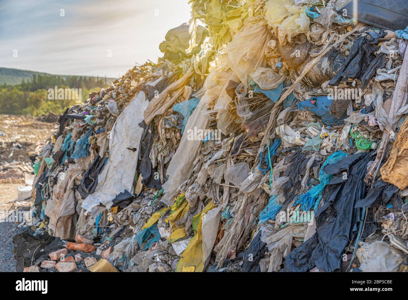 plastics and other waste in a pile at a landfill Stock Photo - Alamy