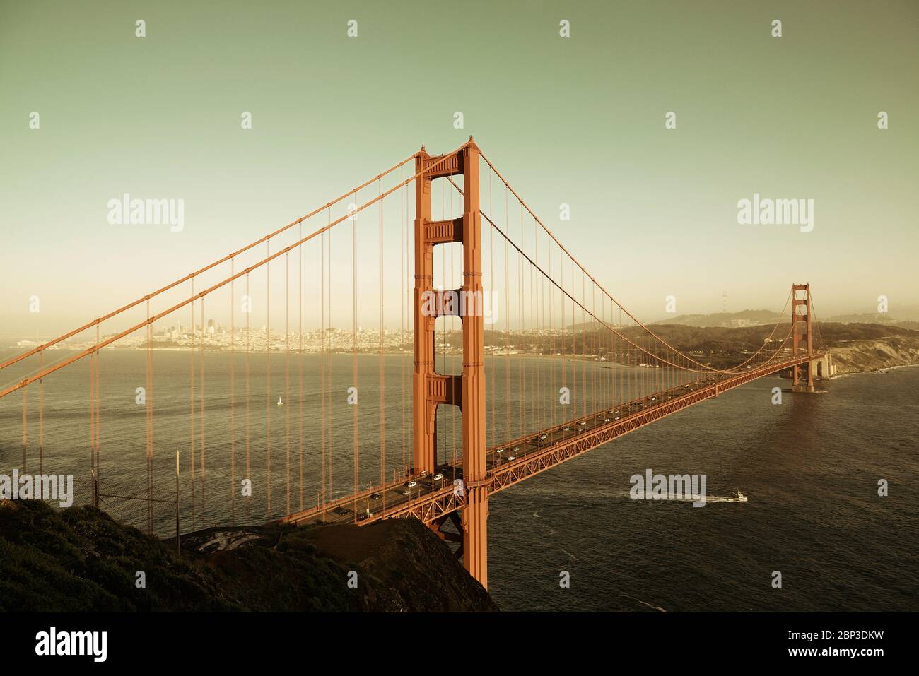 Golden Gate Bridge in San Francisco as the famous landmark Stock Photo ...