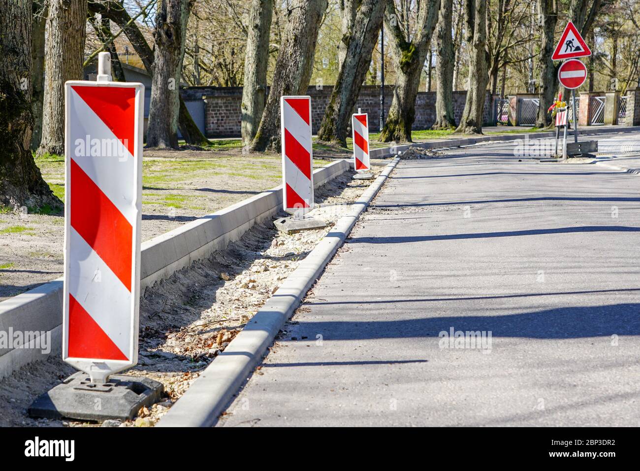 Warning road signs hi-res stock photography and images - Alamy
