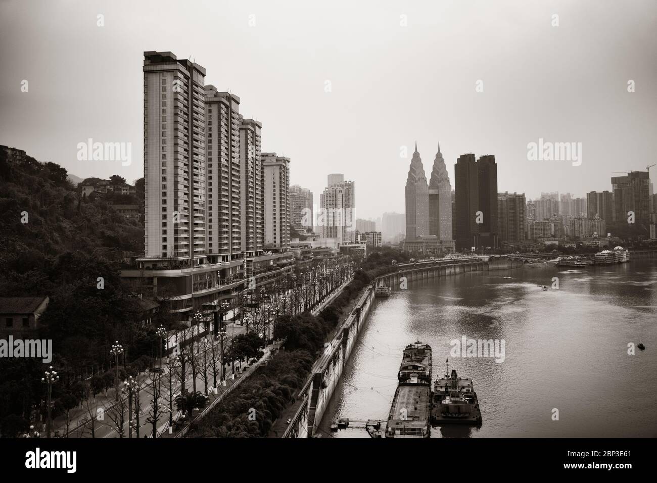 Aerial view of urban buildings and city skyline in Chongqing Stock ...