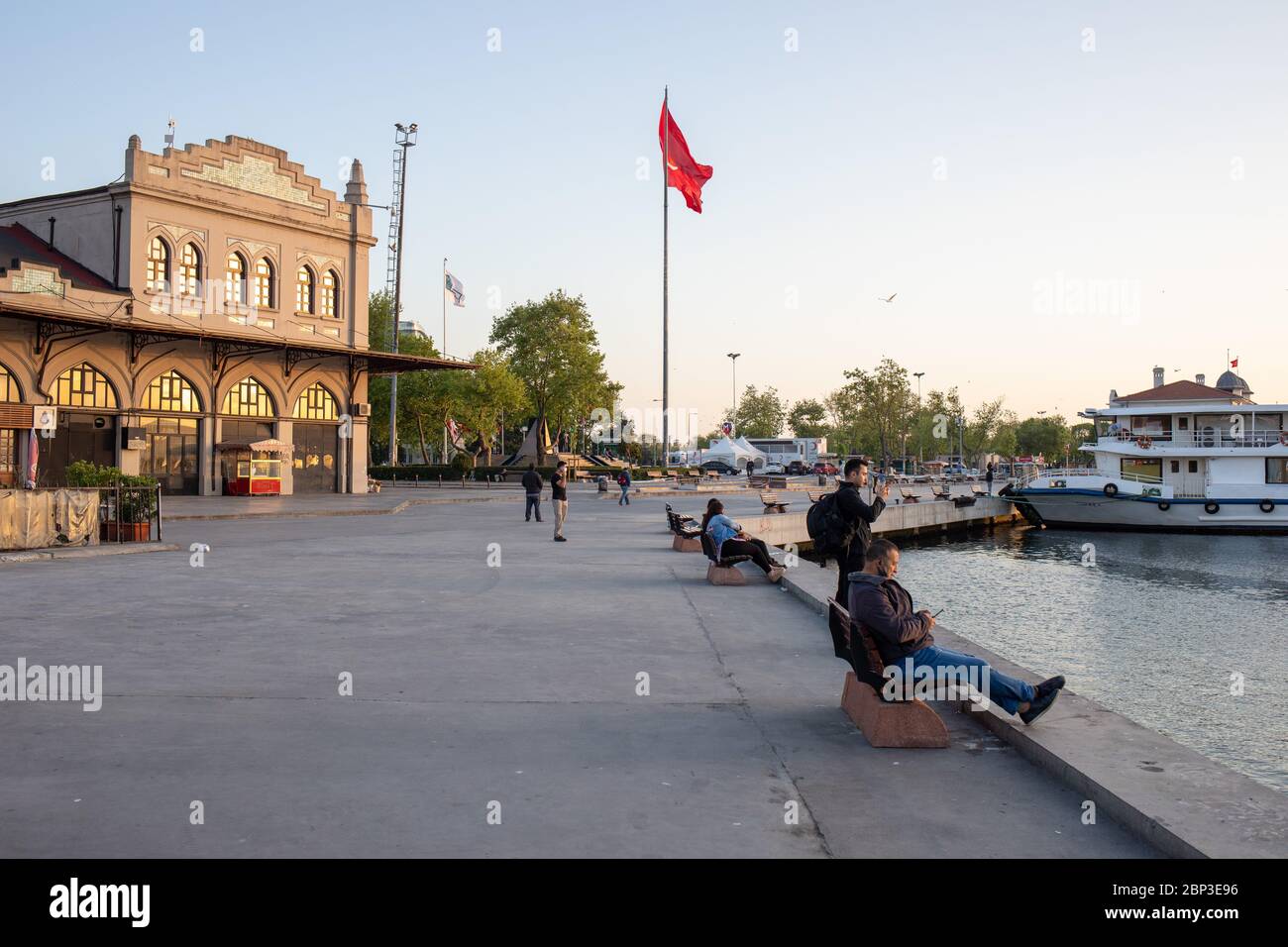 ISTANBUL,TURKEY,MAY 15,2020: People on the Kadikoy coast before curfew ...