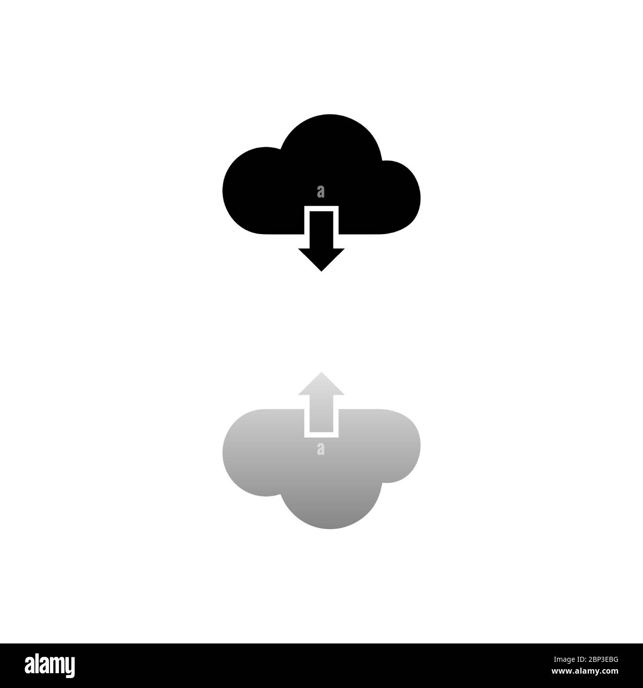 Cloud download. Black symbol on white background. Simple illustration ...