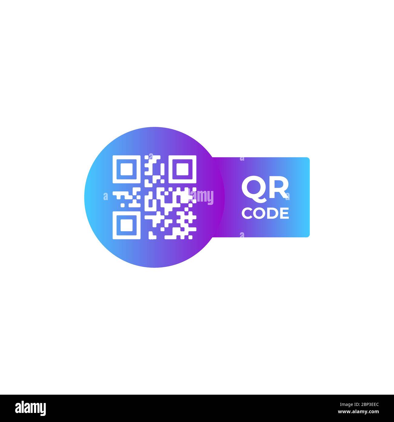 QR code icon in trendy flat style isolated on white background. Symbol ...