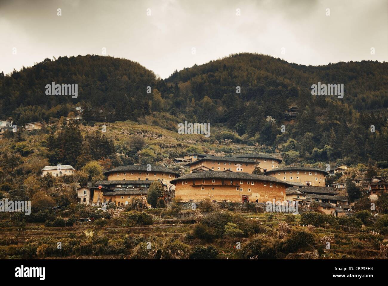 Traditional Tulou building is the unique dwellings of Hakka in Fujian ...