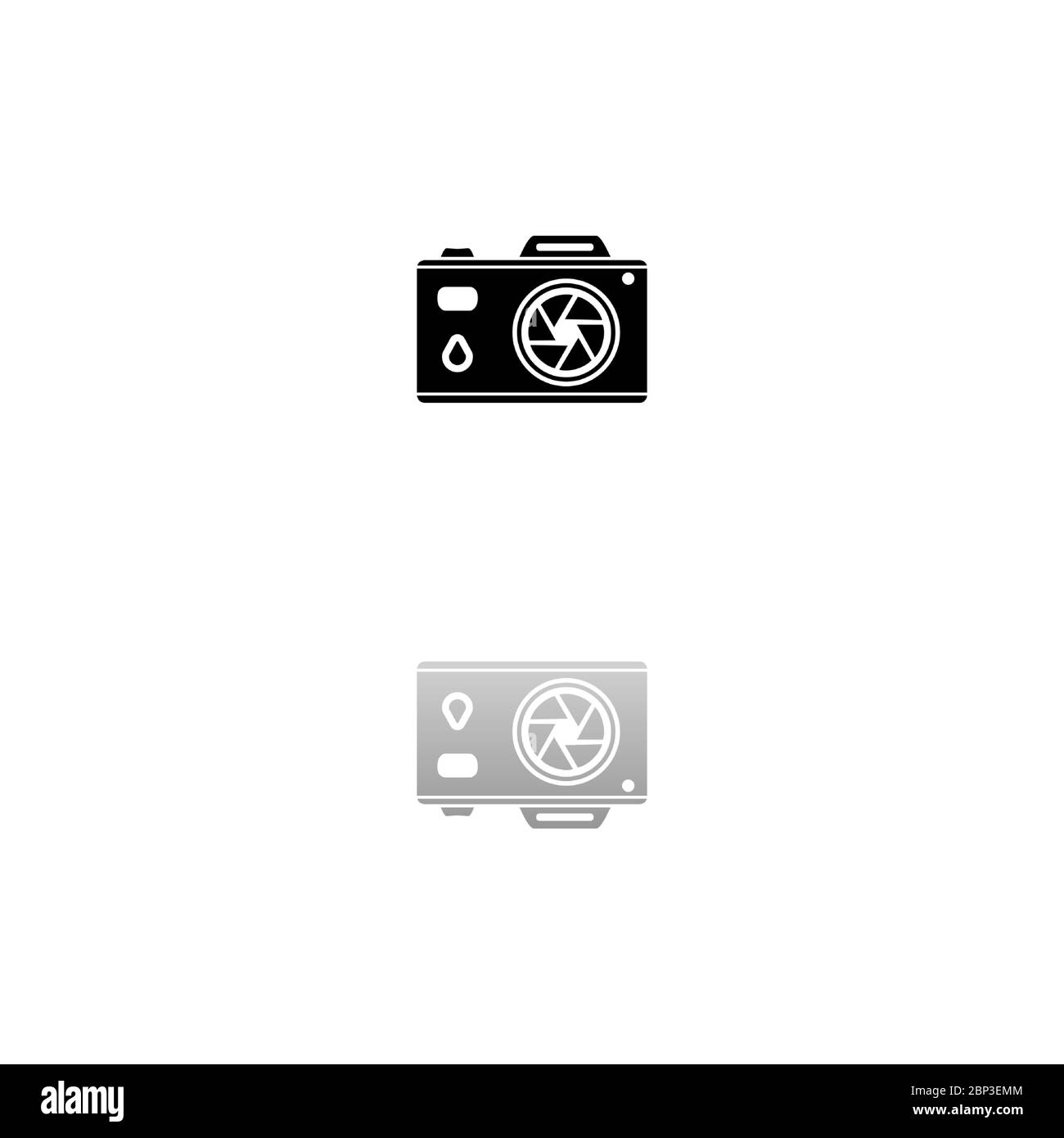 Camera. Black symbol on white background. Simple illustration. Flat ...