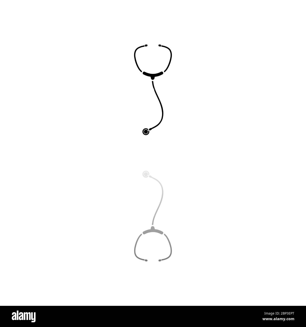 Stethoscope. Black symbol on white background. Simple illustration ...