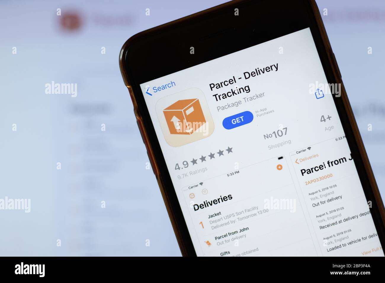 New York, USA - 15 May 2020: Parcel Delivery Tracking mobile app logo ...