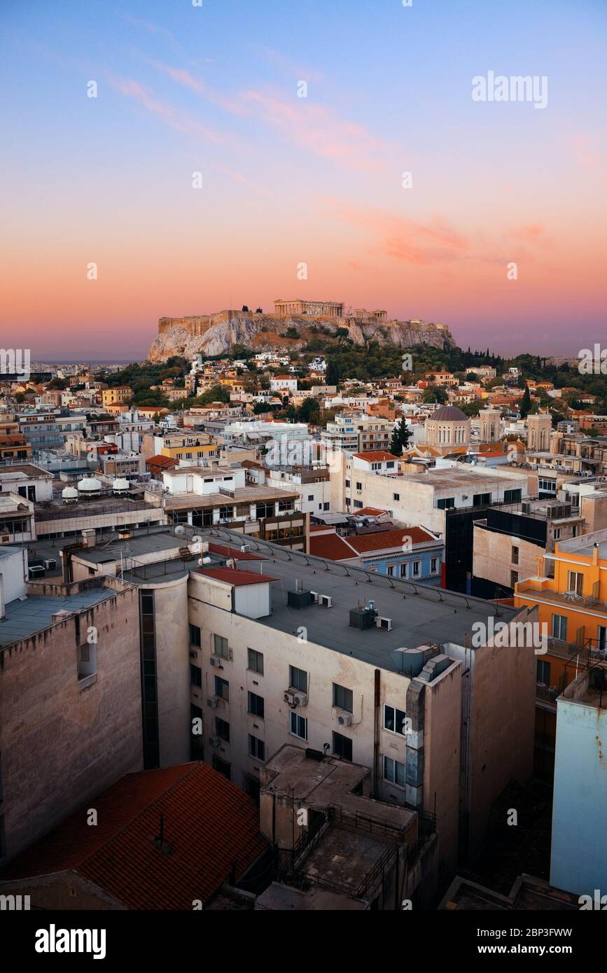 Sunset rooftop athens acropolis hi-res stock photography and images - Alamy