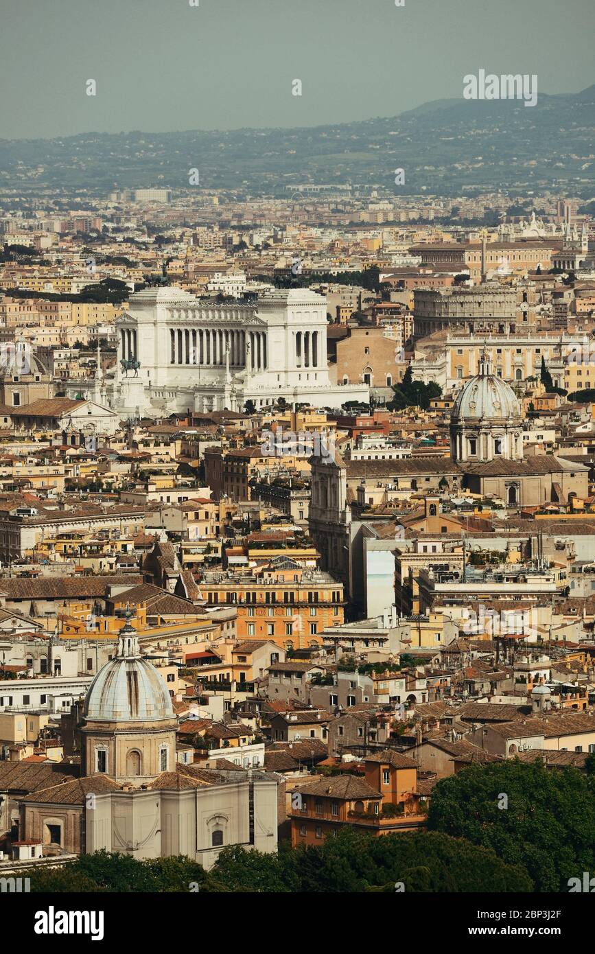 Rome city panoramic view from top of St. Peter’s Basilica in Vatican ...
