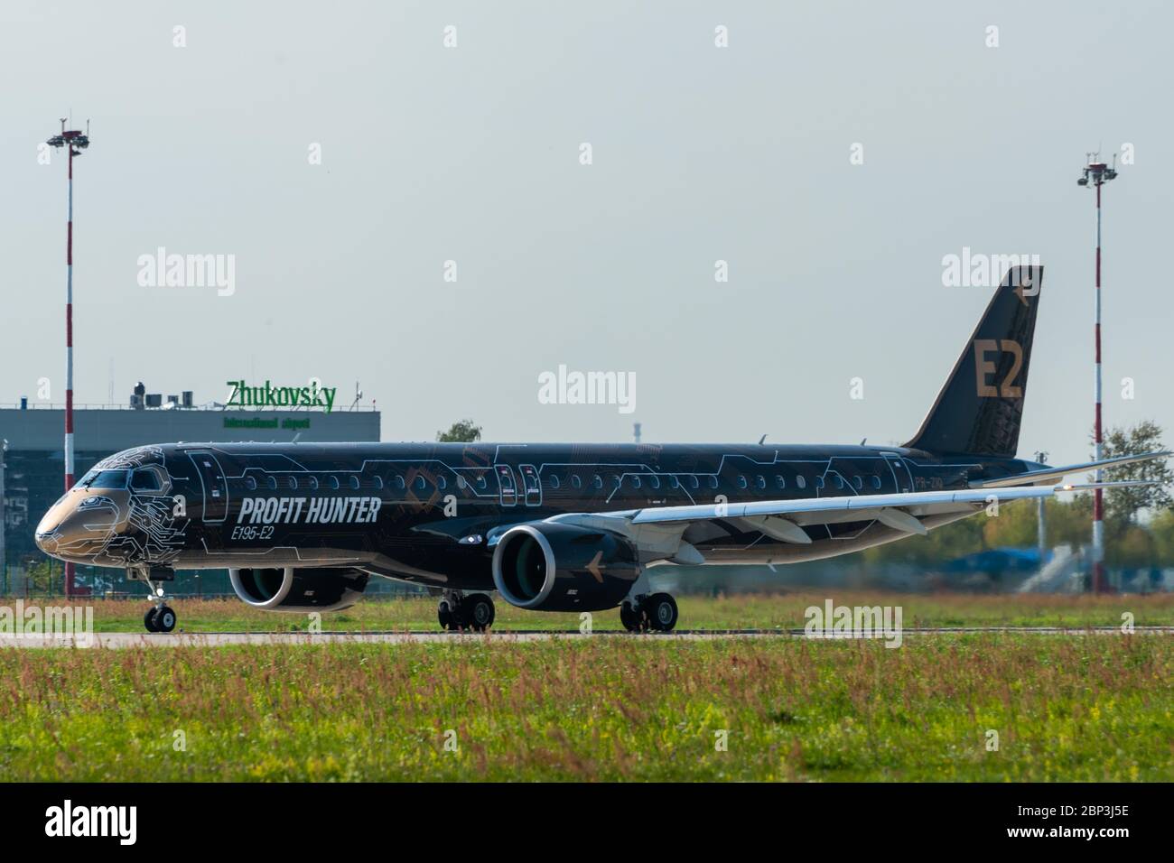 August 30, 2019. Zhukovsky, Russia. Twin-engine narrow-body passenger ...