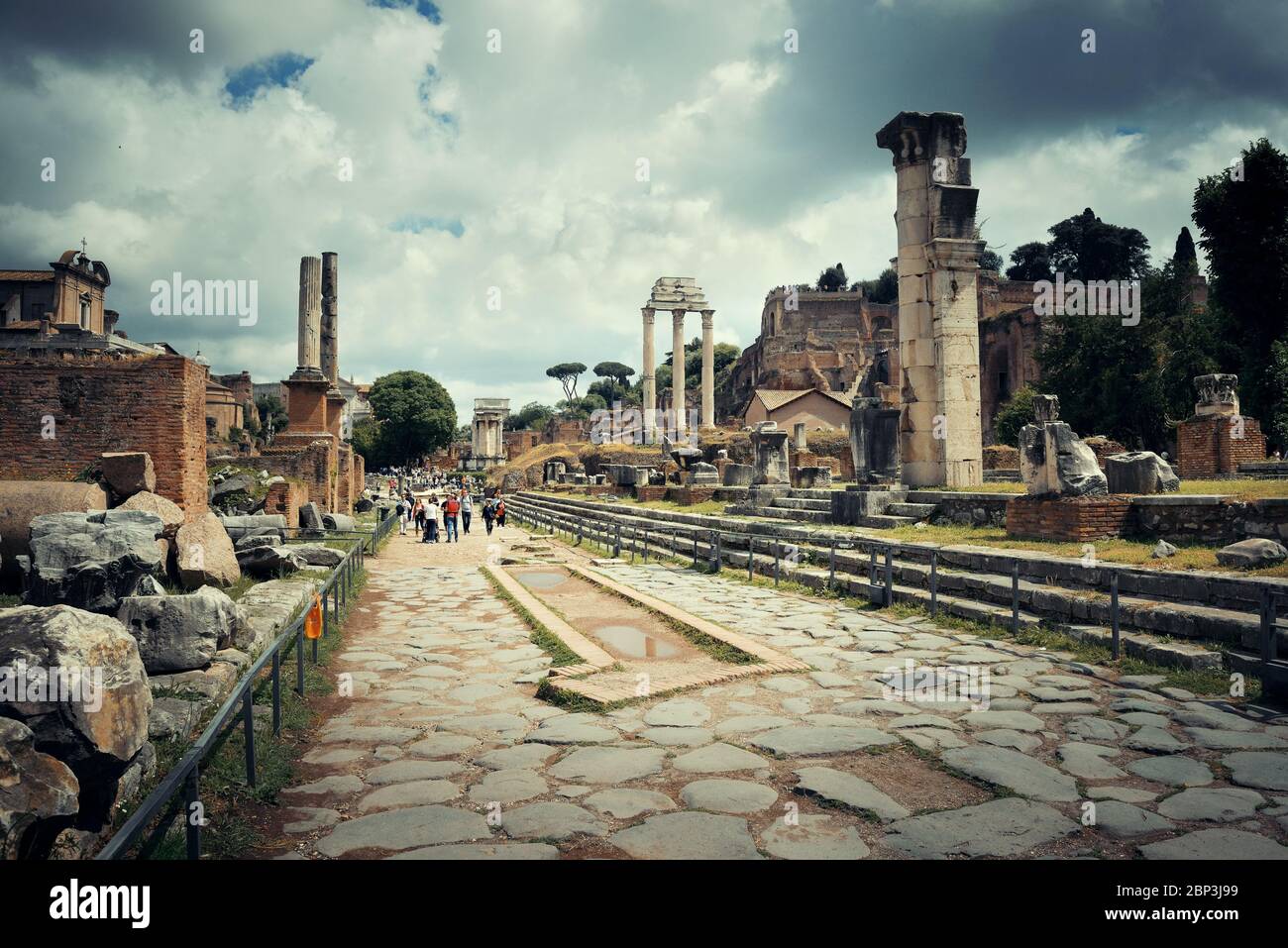 Rome Forum with ruins of historical buildings. Italy Stock Photo - Alamy