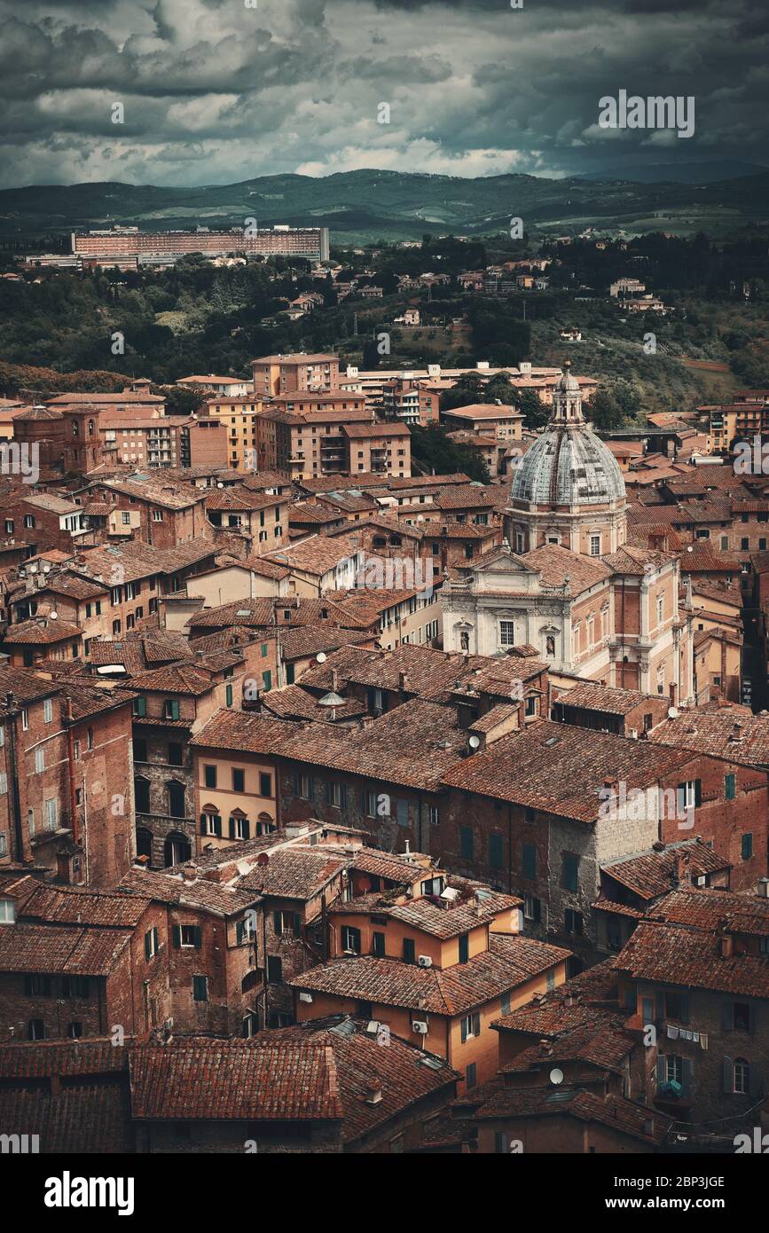 Medieval town Siena rooftop view with historic buildings in Italy Stock ...